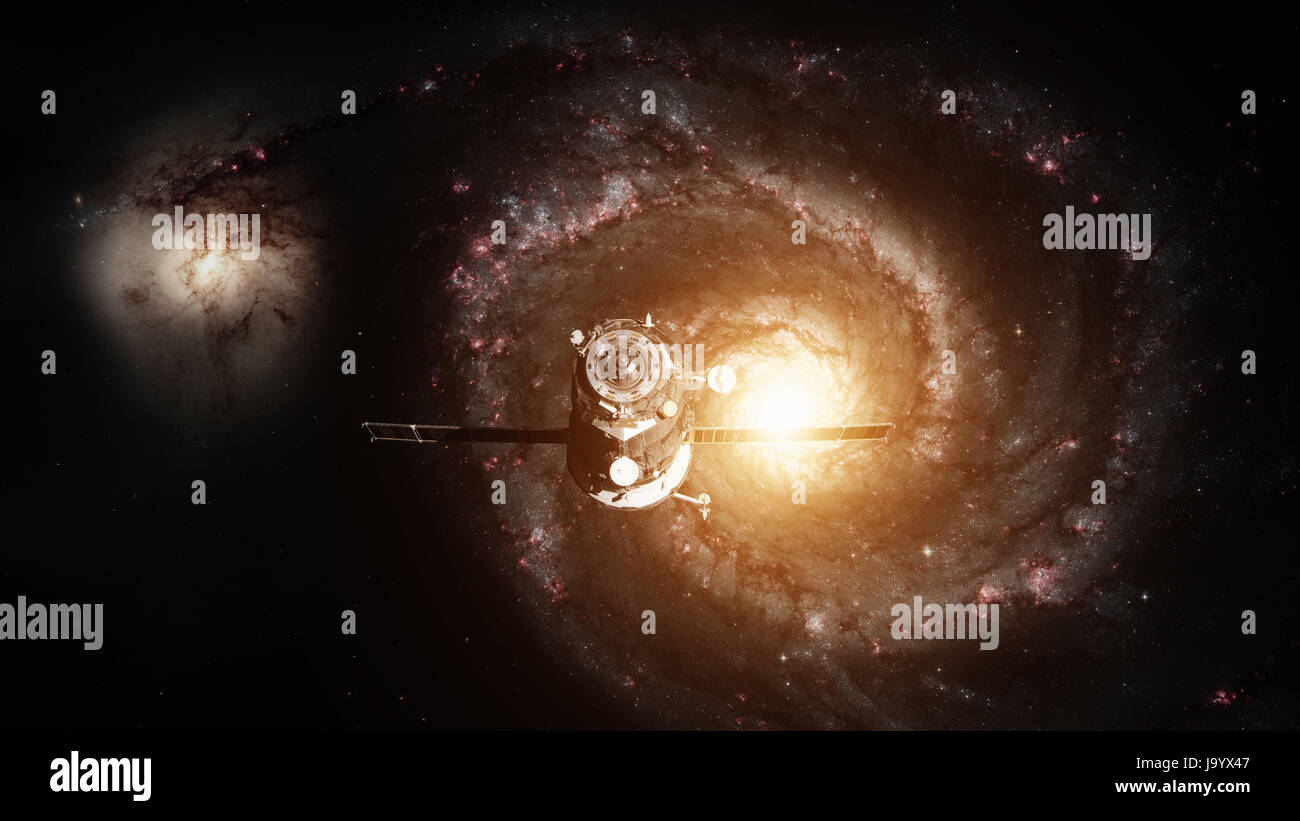 Spacecraft Progress orbiting the galaxy. Elements of this image ...