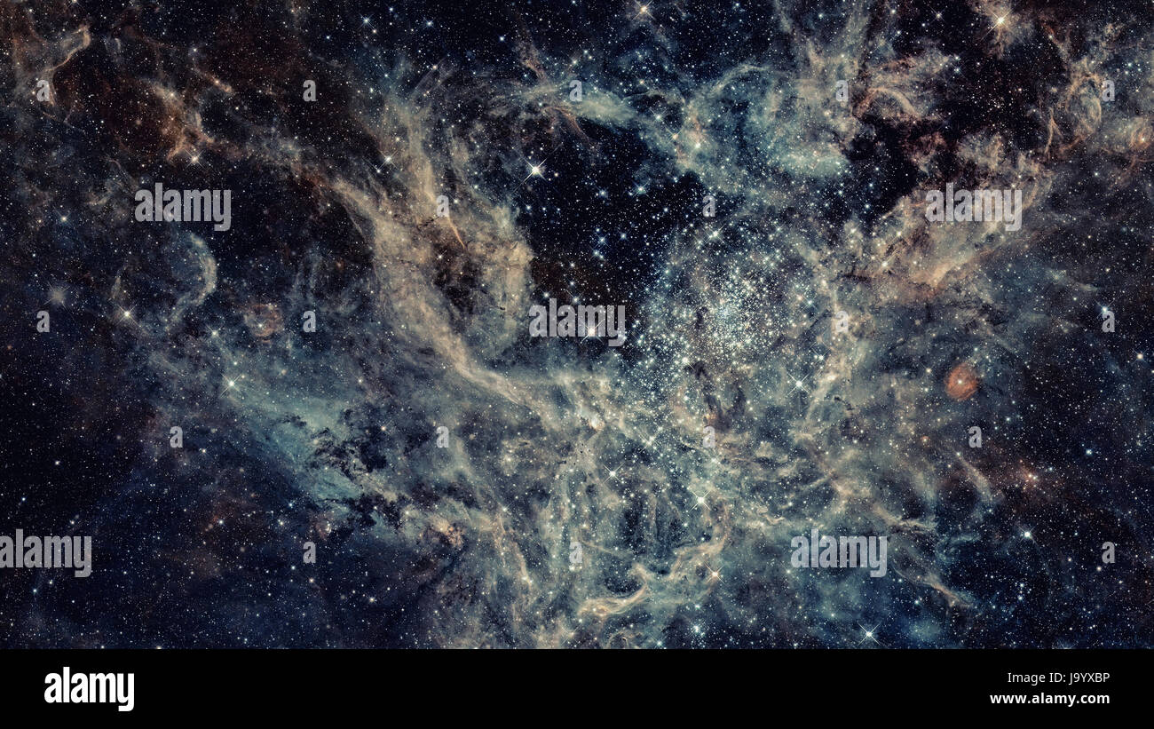 Universe scene with nebulae, stars and galaxies in outer space showing ...