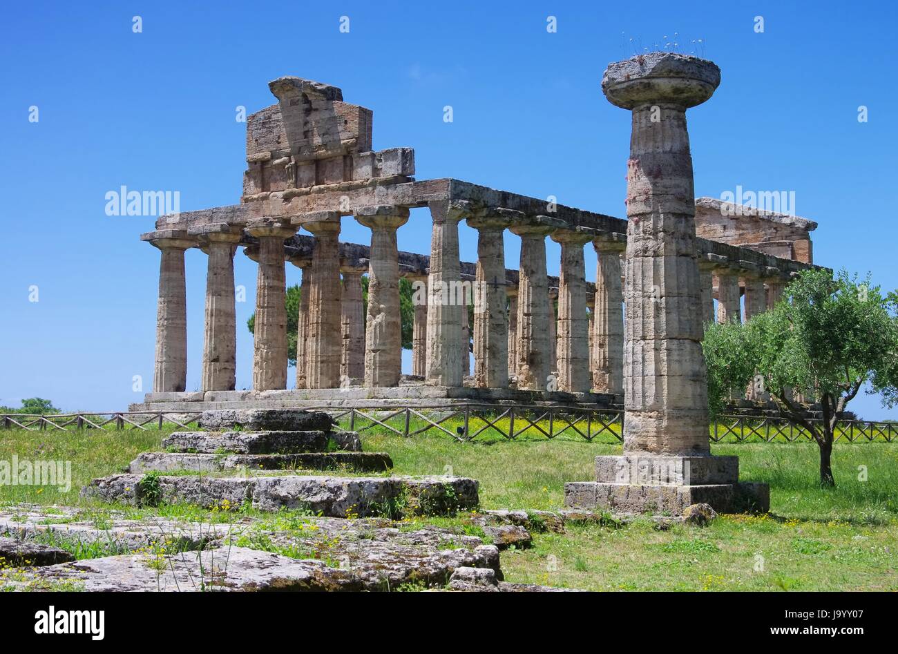 temple, pillar, naples, italy, blue, temple, antique, greek ...