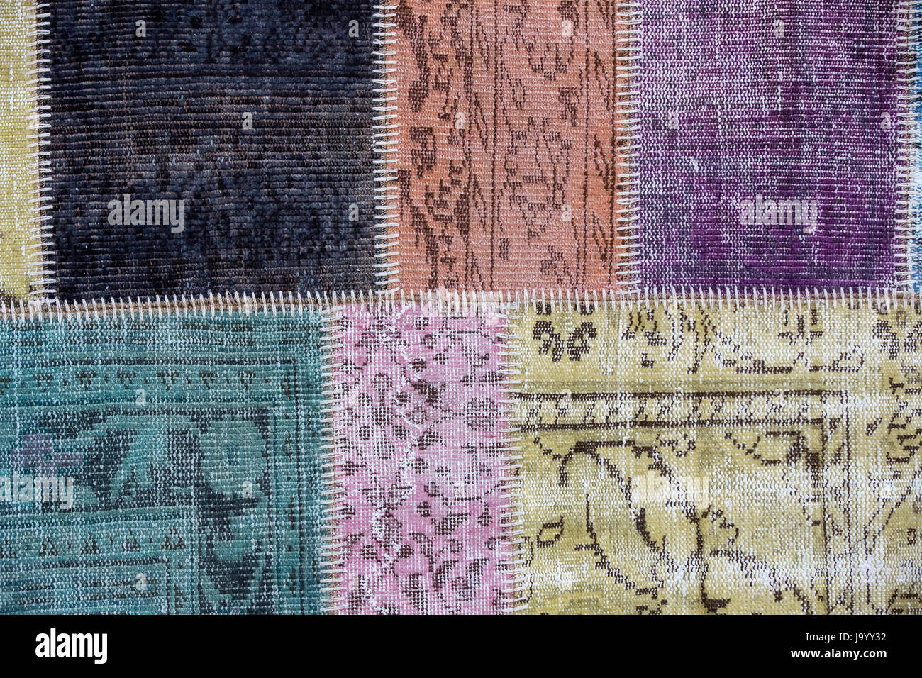 Texture of a piece of old carpet to sew thick threads Stock Photo - Alamy