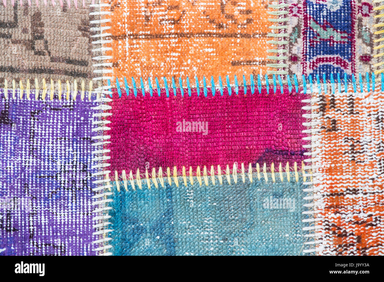 Texture of a piece of old carpet to sew thick threads Stock Photo - Alamy