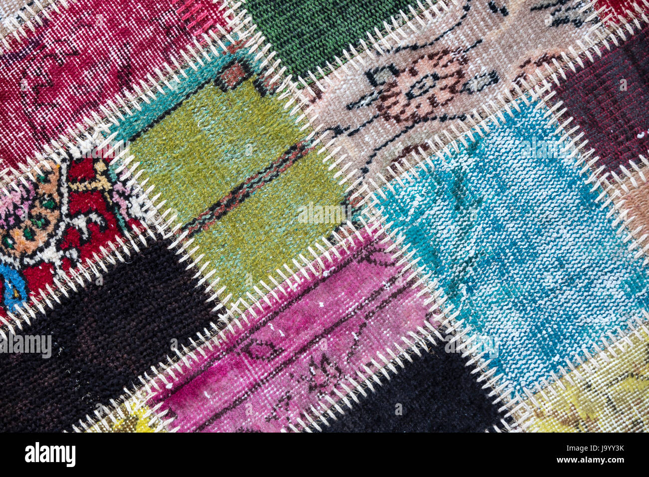 Texture of a piece of old carpet to sew thick threads Stock Photo - Alamy