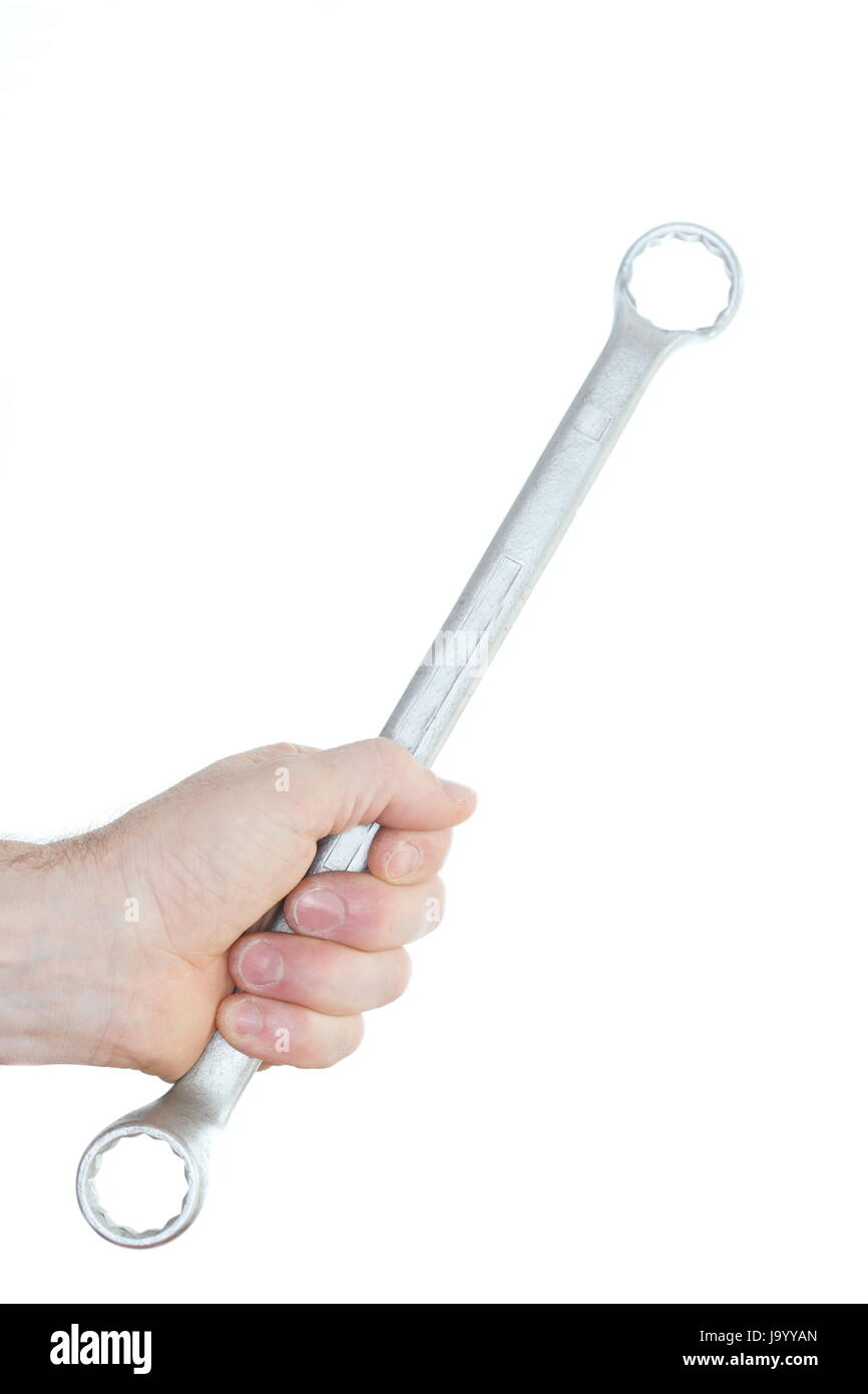 hand holding wrench Stock Photo - Alamy