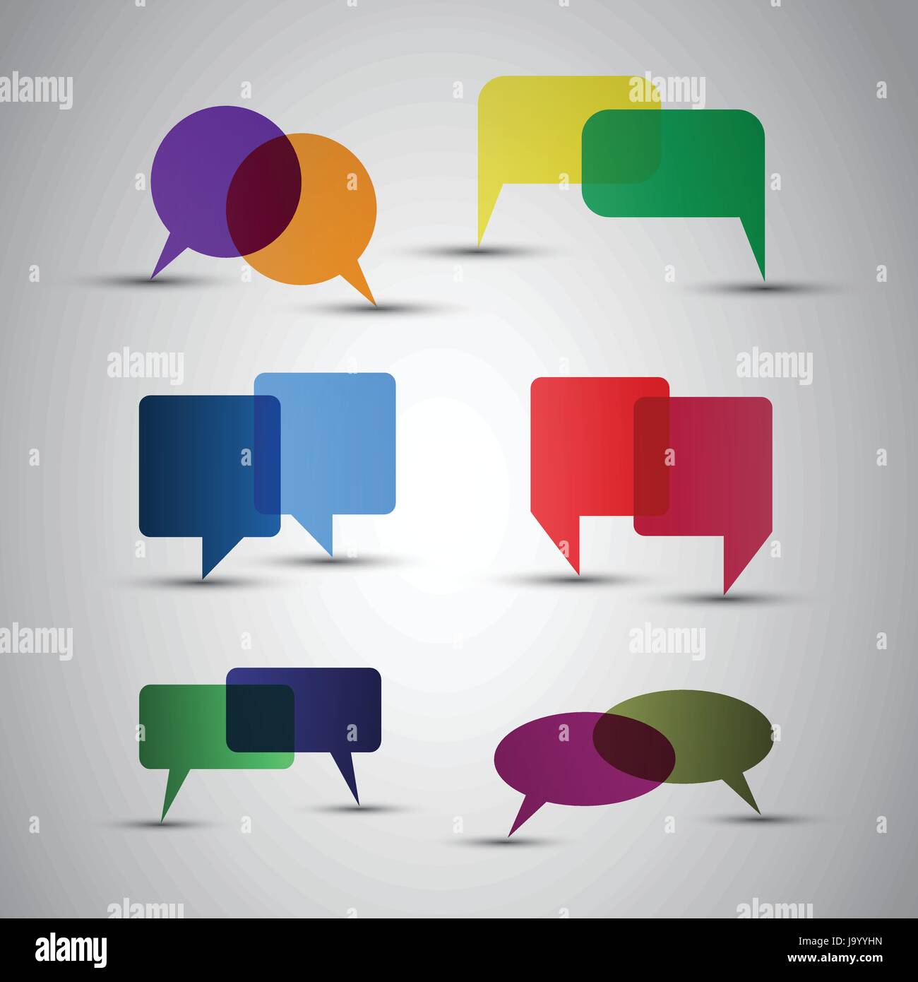 Set of Colorful Modern Styled Simple Transparent Speech Bubbles Clip ...