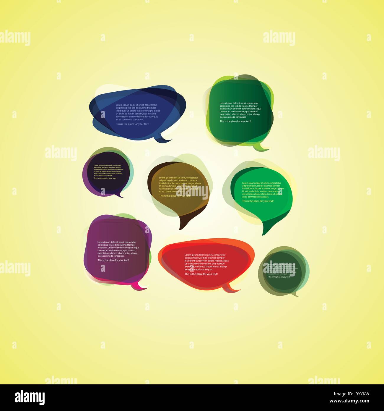 Collection of Colorful Speech And Thought Bubbles Background Vector ...