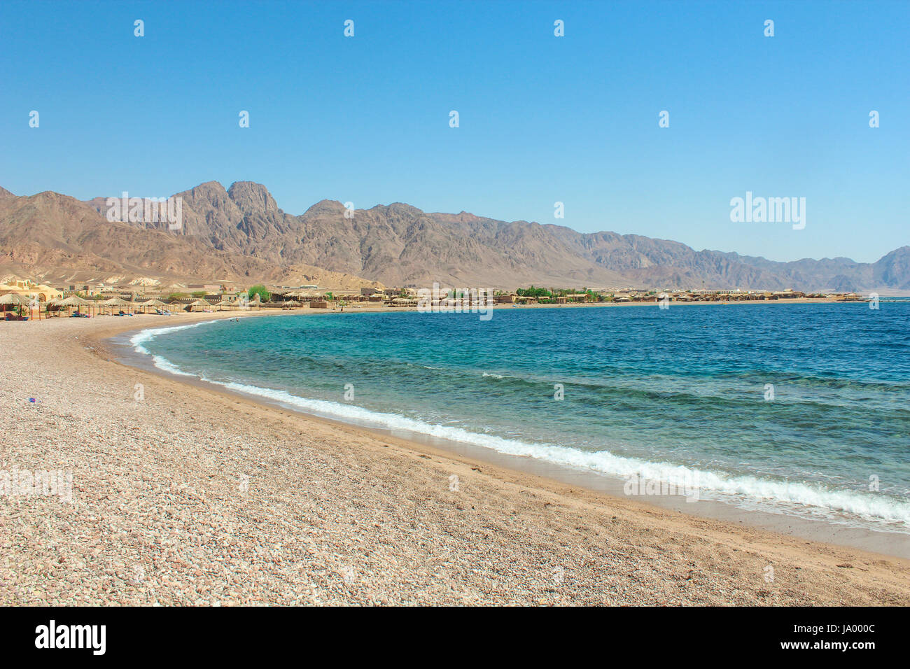 Cottage in a Camp in Sinai, Taba desert with the Background of the Sea ...