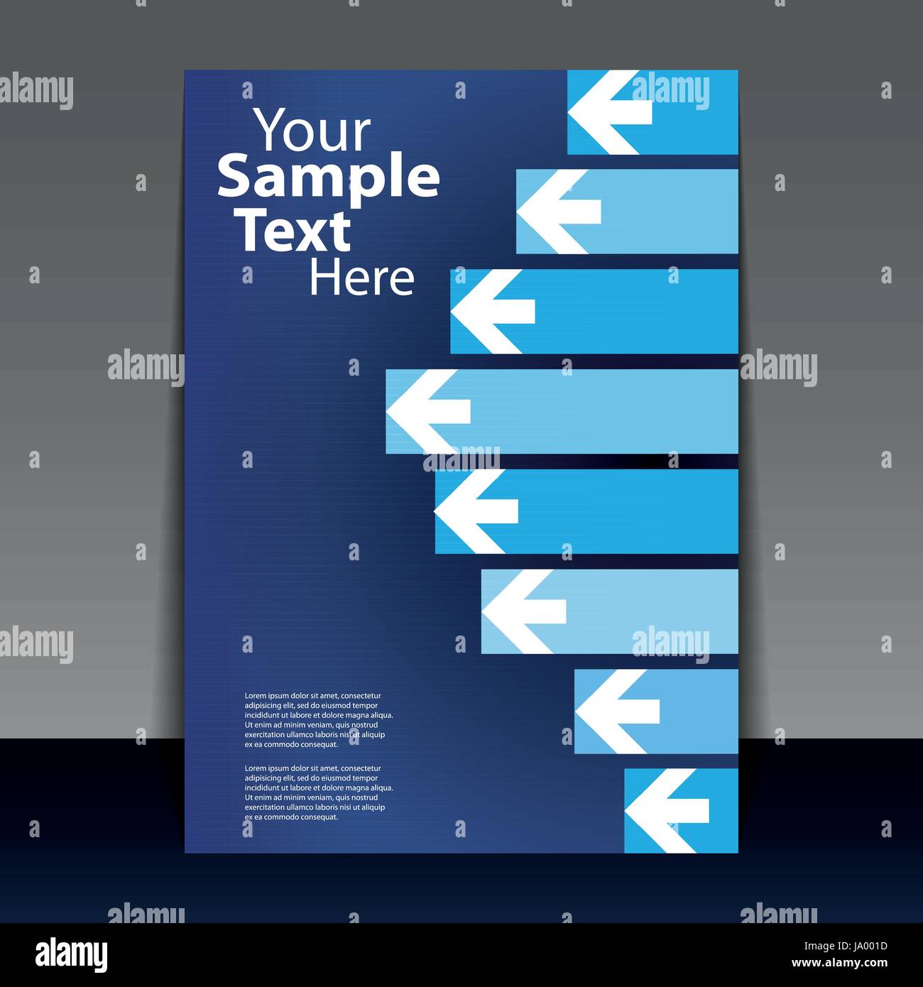 Blue Business Flyer or Cover with Arrows Design in Editable Vector ...