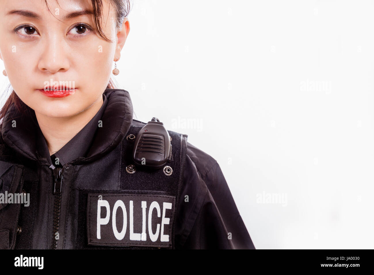 Close-up portrait of Chinese female police officer Stock Photo - Alamy