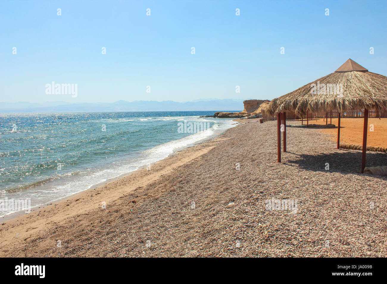 Cottage in a Camp in Sinai, Taba desert with the Background of the Sea ...