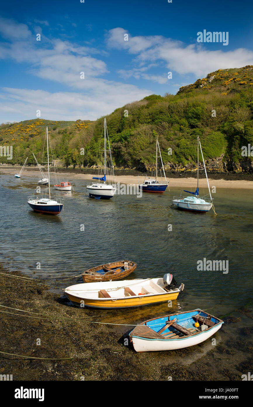 UK, Wales, Pembrokeshire, Solva, boats moored in Harbour Stock Photo ...