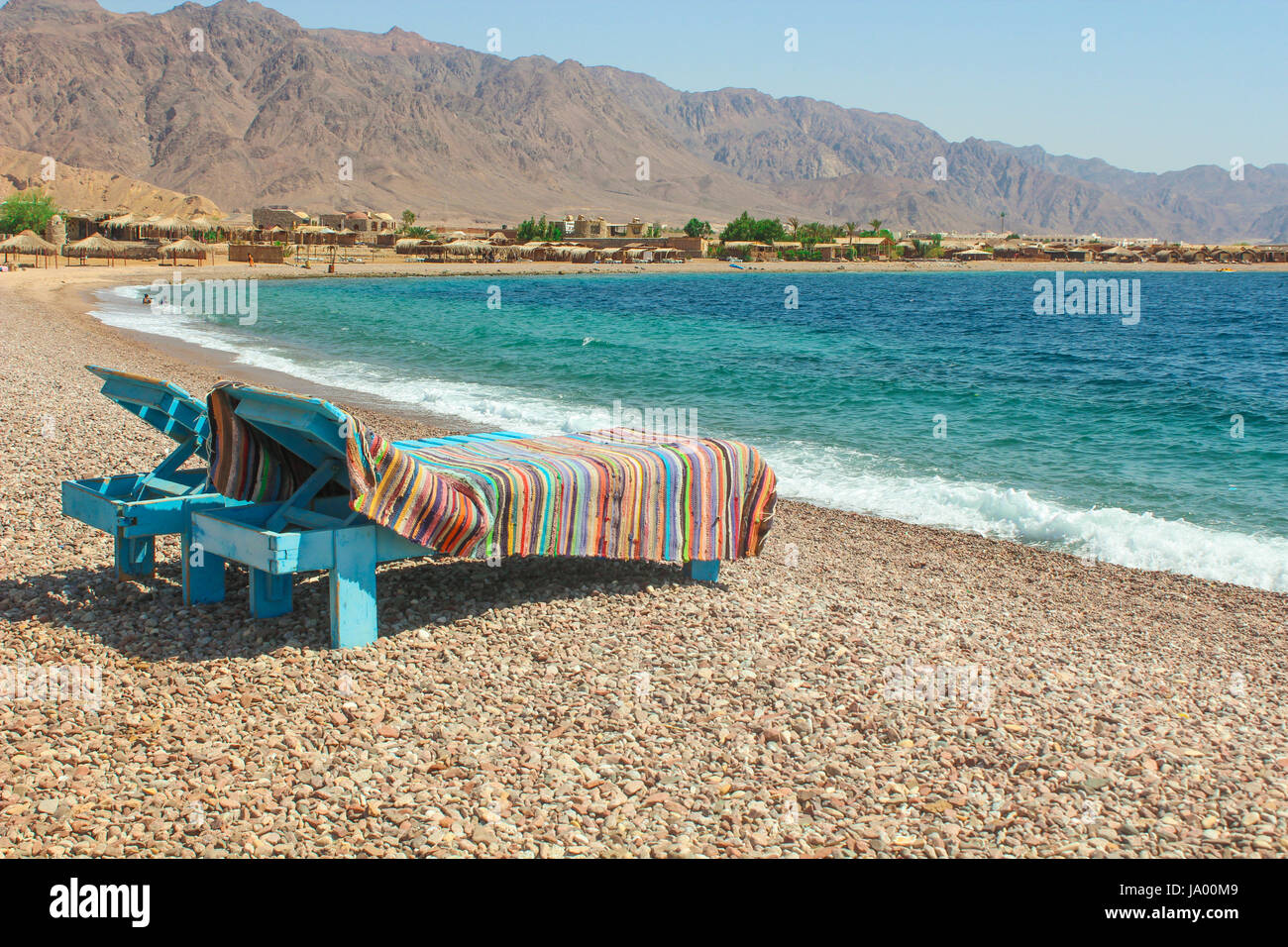 Cottage in a Camp in Sinai, Taba desert with the Background of the Sea ...