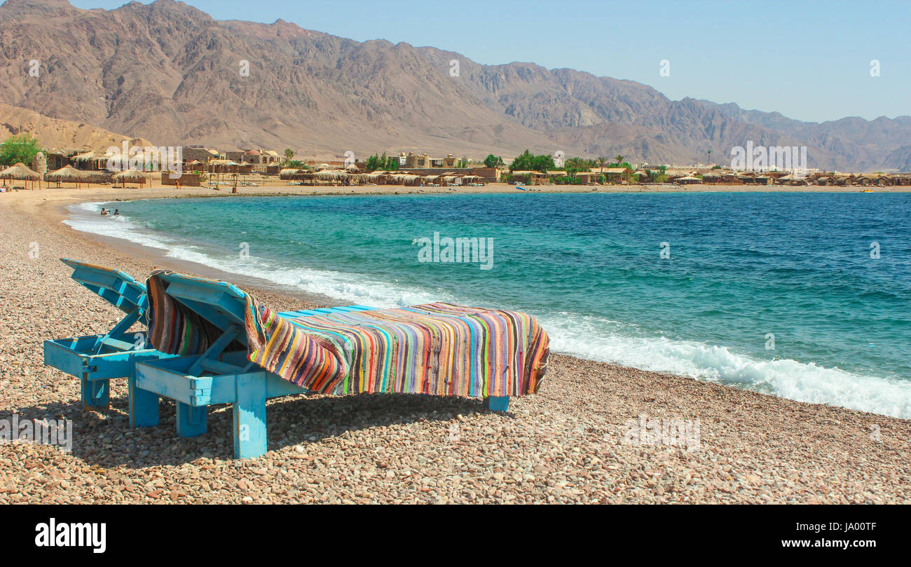 Cottage in a Camp in Sinai, Taba desert with the Background of the Sea ...