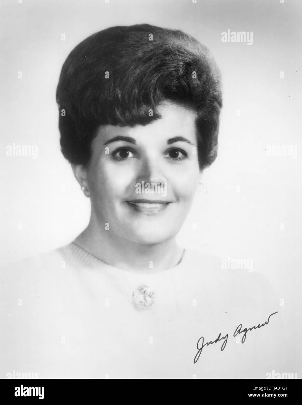 Head and shoulders portrait of Judy Agnew, wife of Spiro Agnew, Vice ...