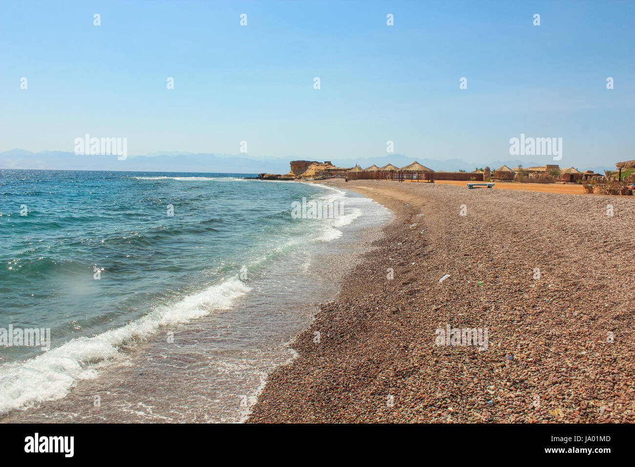 Cottage in a Camp in Sinai, Taba desert with the Background of the Sea ...