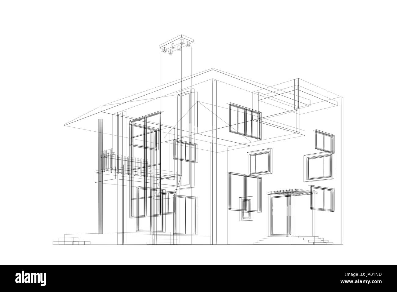 house, building, model, design, project, concept, plan, draft, modern ...