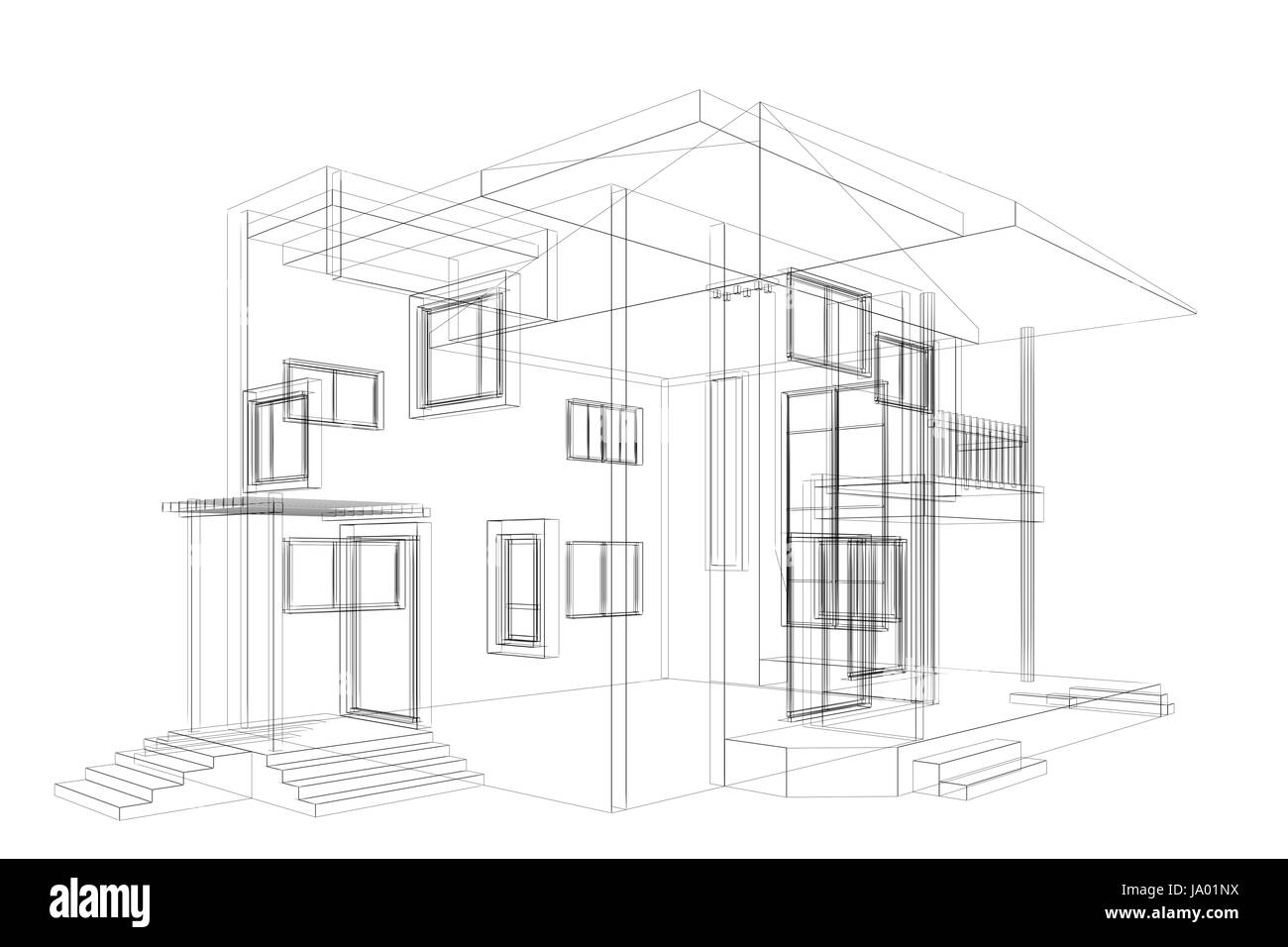 house, building, model, design, project, concept, plan, draft, modern ...