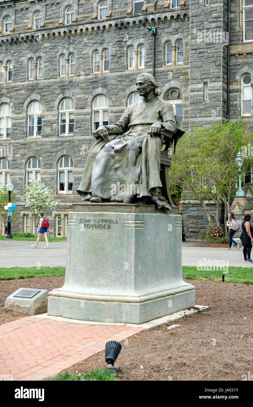 Statue of John Carroll, founder of Georgetown University, Georgetown ...