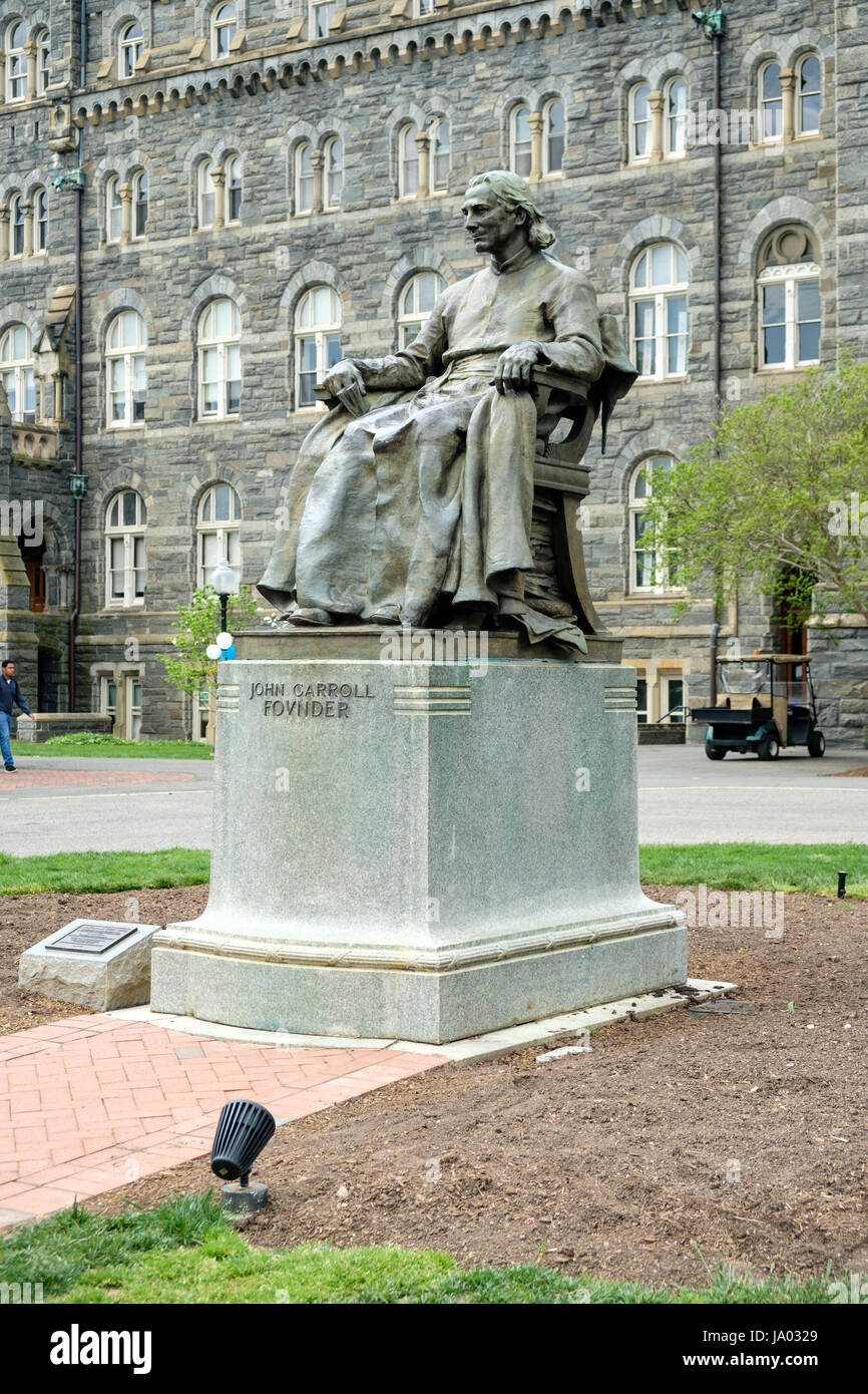 Statue of John Carroll, founder of Georgetown University, Georgetown ...