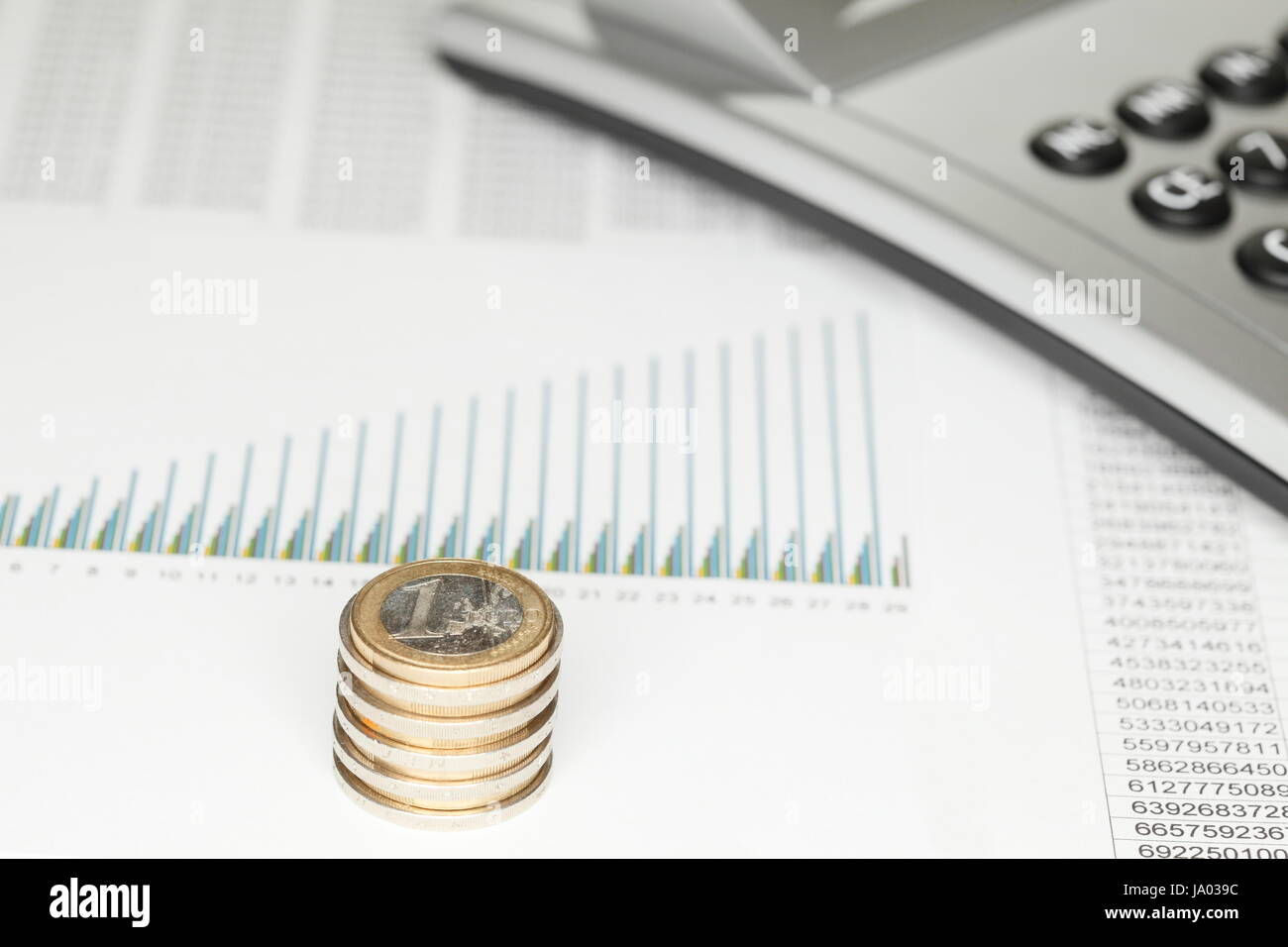 table with euros Stock Photo - Alamy