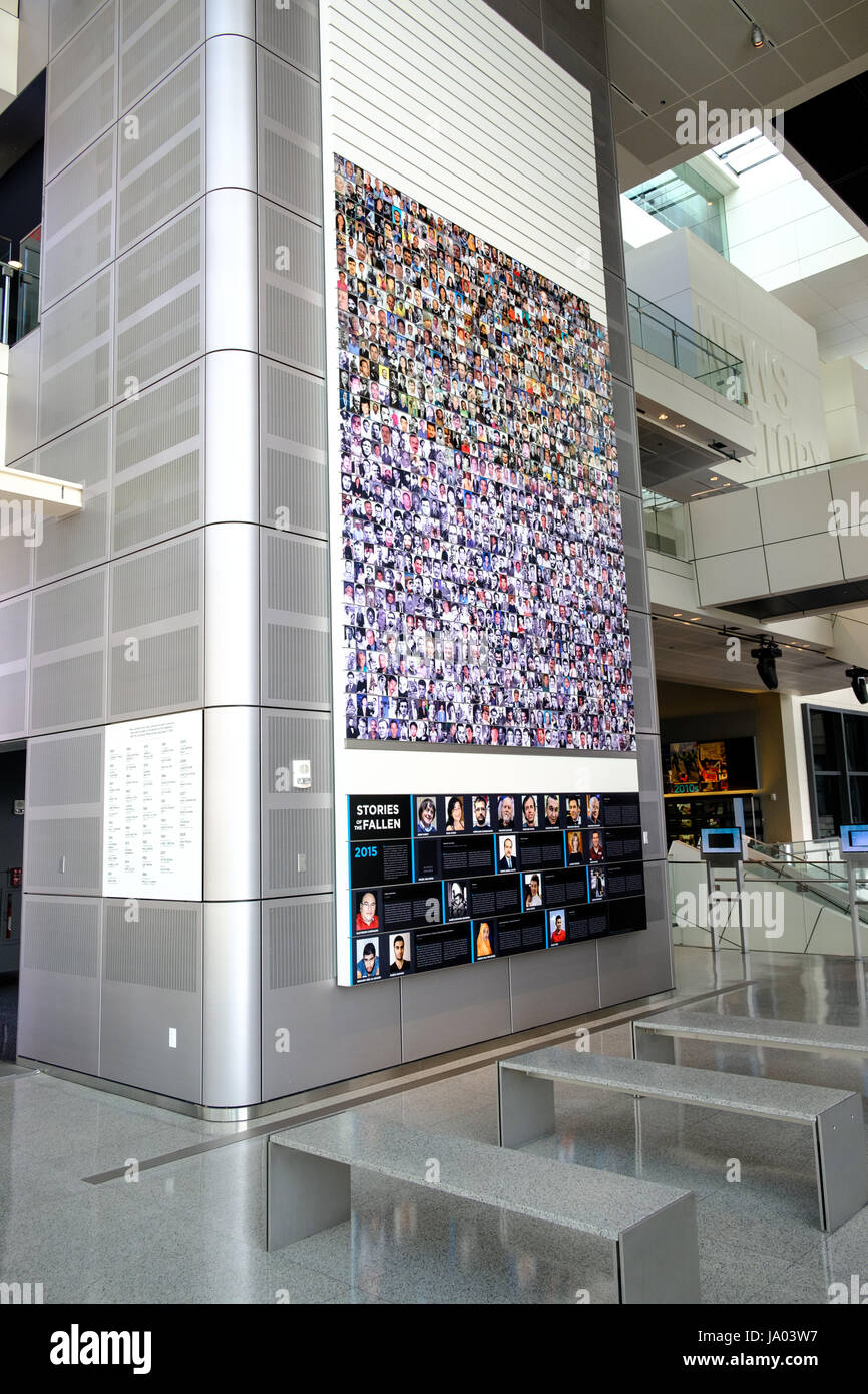 Journalists Memorial at Newseum, Pennsylvania Avenue, Washington, DC ...