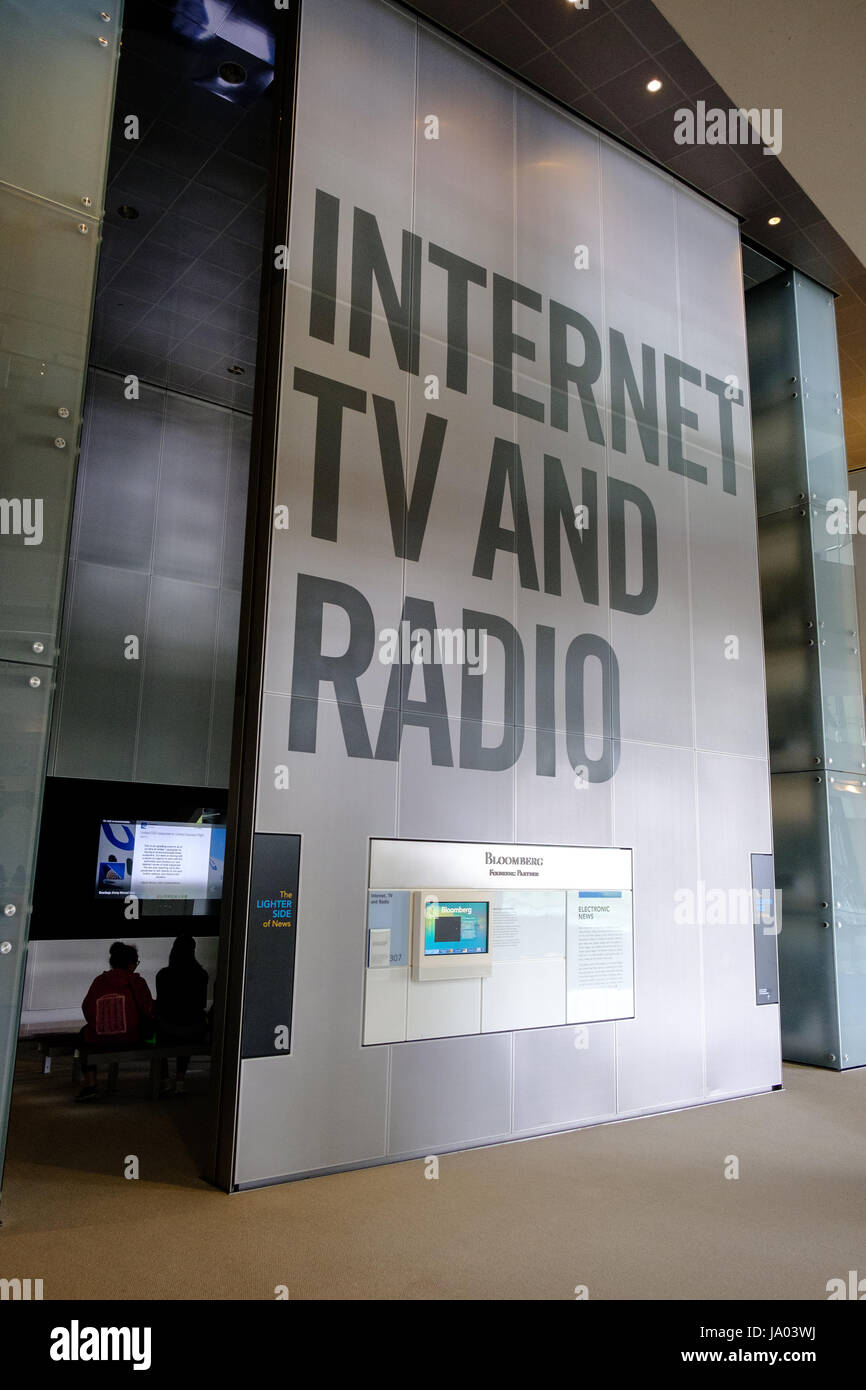 Internet, TV and Radio exhibit at Newseum, Pennsylvania Avenue ...
