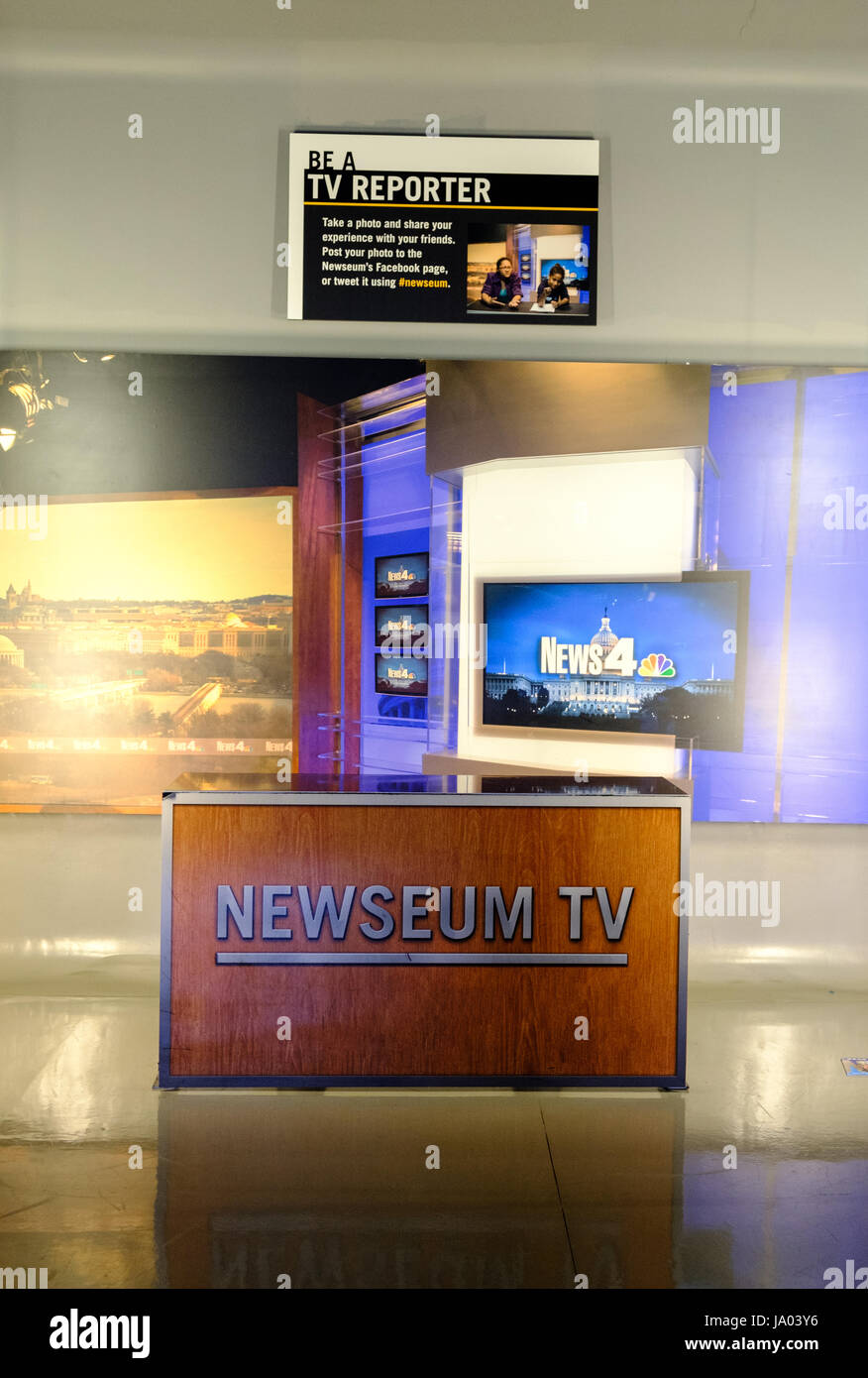 "Be A TV Reporter" exhibit at Newseum, Pennsylvania Avenue, Washington ...