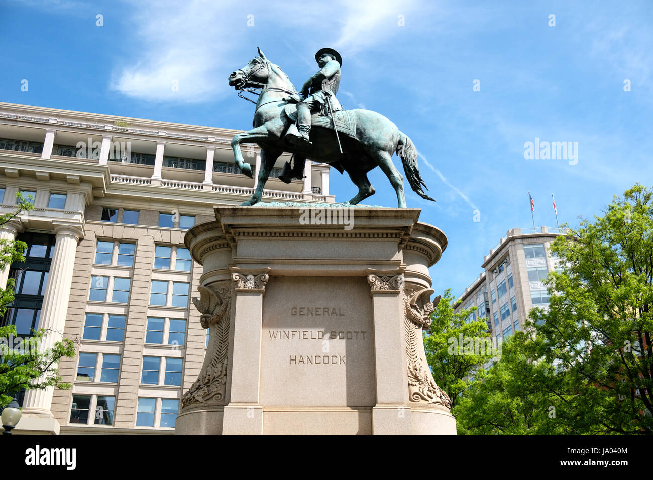 Statue of General Winfield Scott Hancock on horse, Washington DC, USA ...