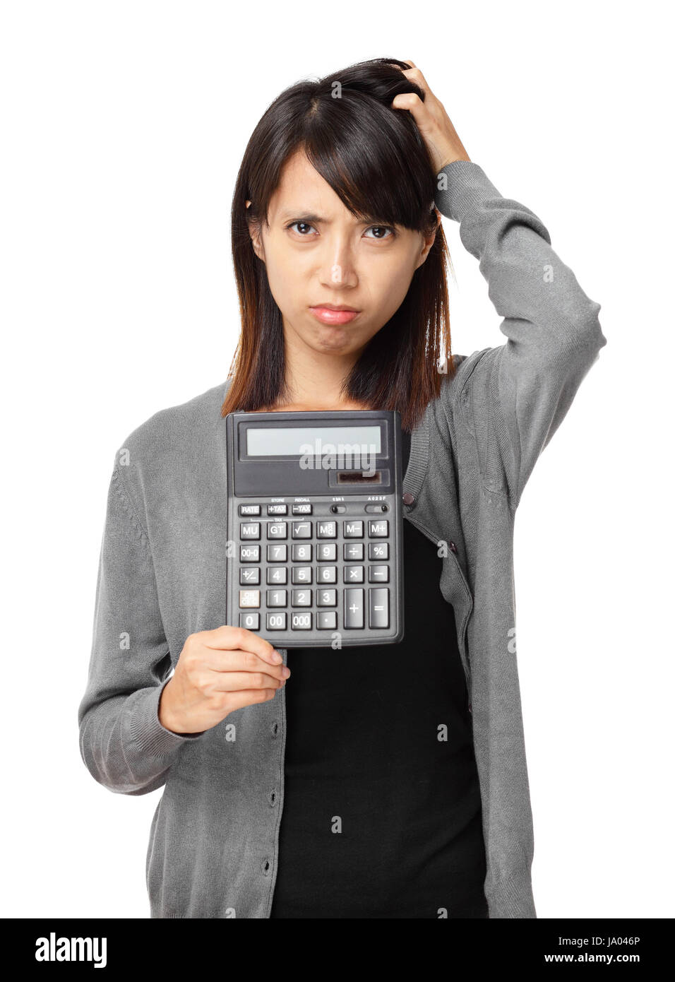 woman, calculation, single, lady, female, calculator, adult, tired, one ...