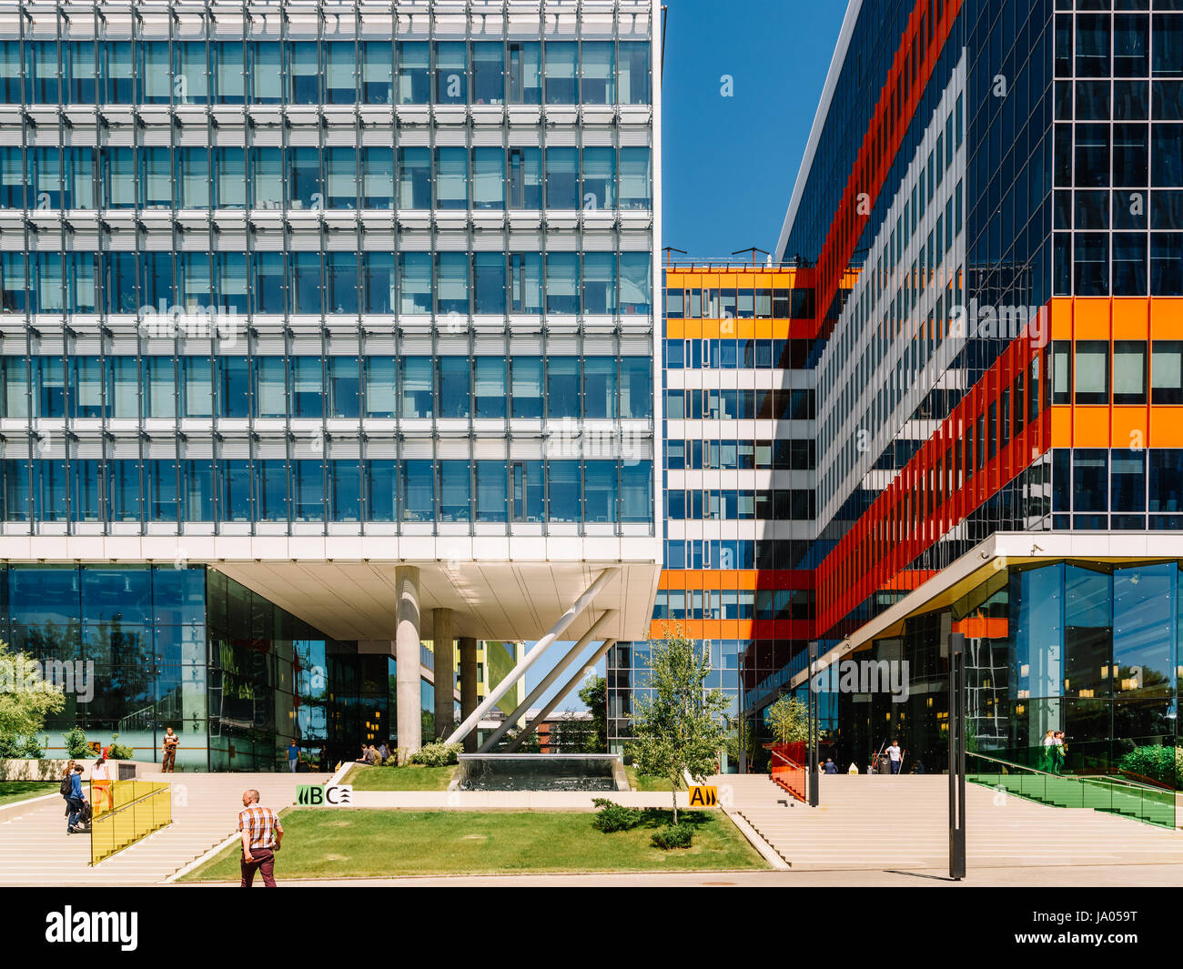 BUCHAREST, ROMANIA - MAY 18, 2017: Modern Office Building In North ...