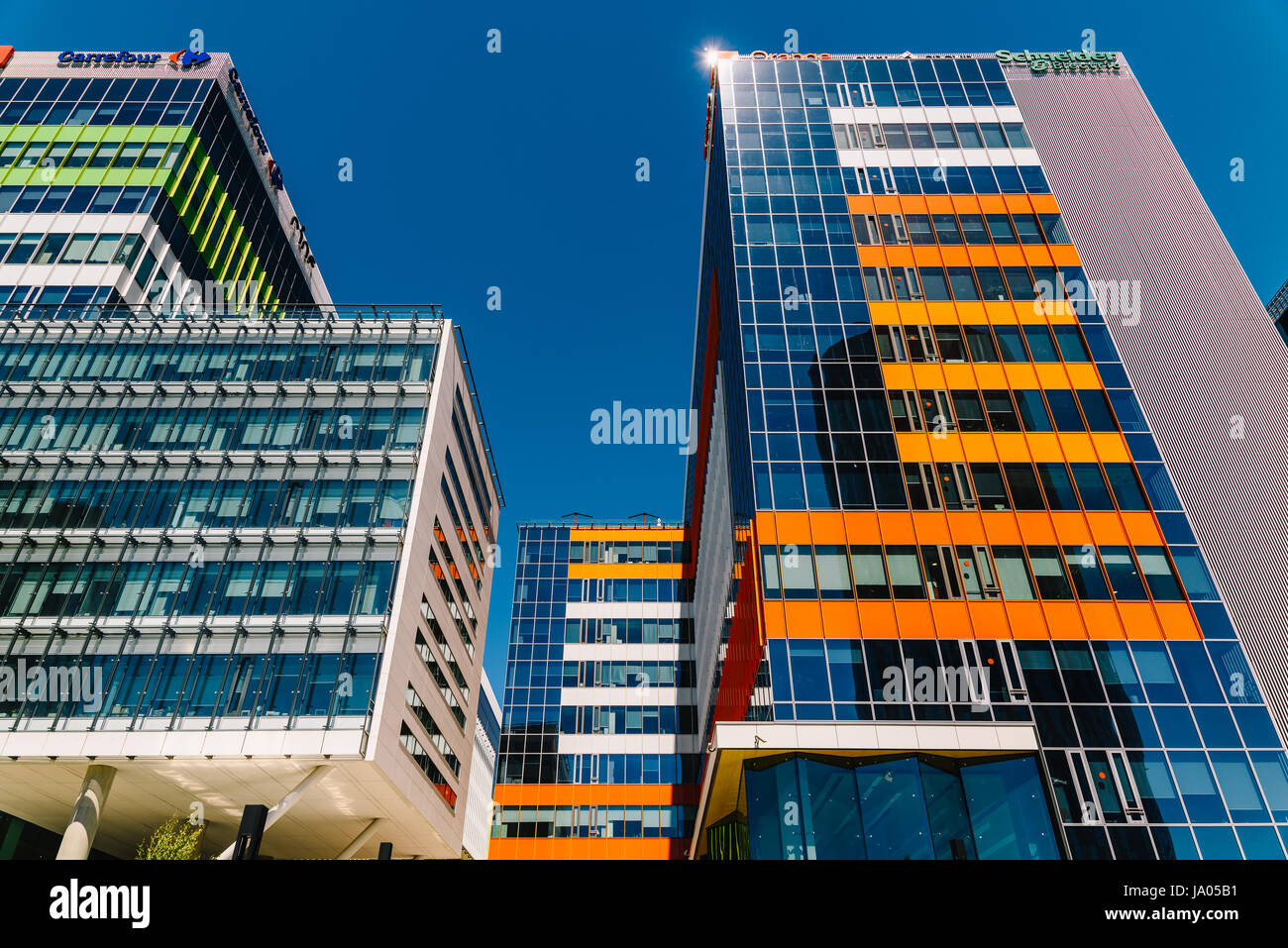 BUCHAREST, ROMANIA - MAY 18, 2017: Modern Office Building In North ...