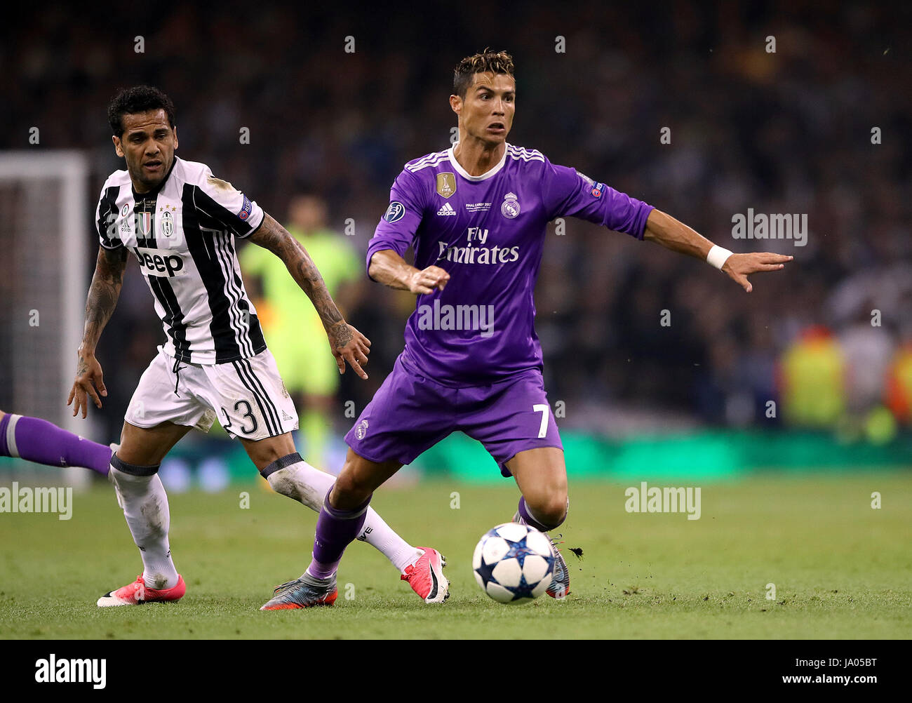 Real Madrid's Cristiano Ronaldo (right) and Juventus' Dani Alves (left ...