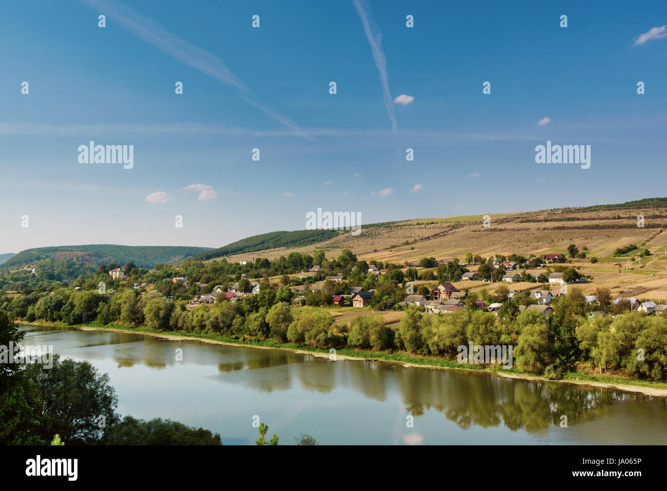 Dnister river landscape Stock Photo - Alamy