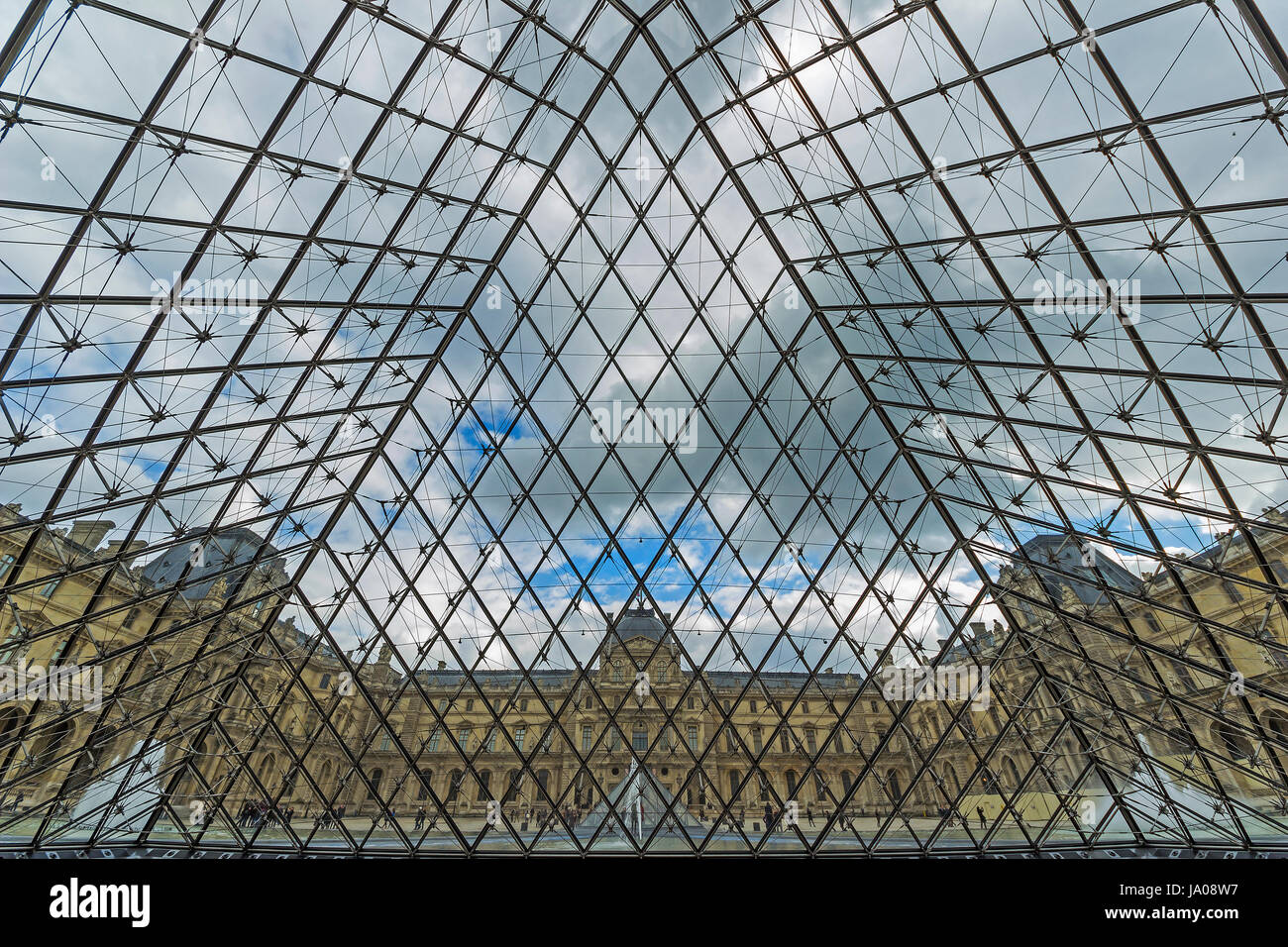 Interior louvre pyramid louvre museum hi-res stock photography and ...
