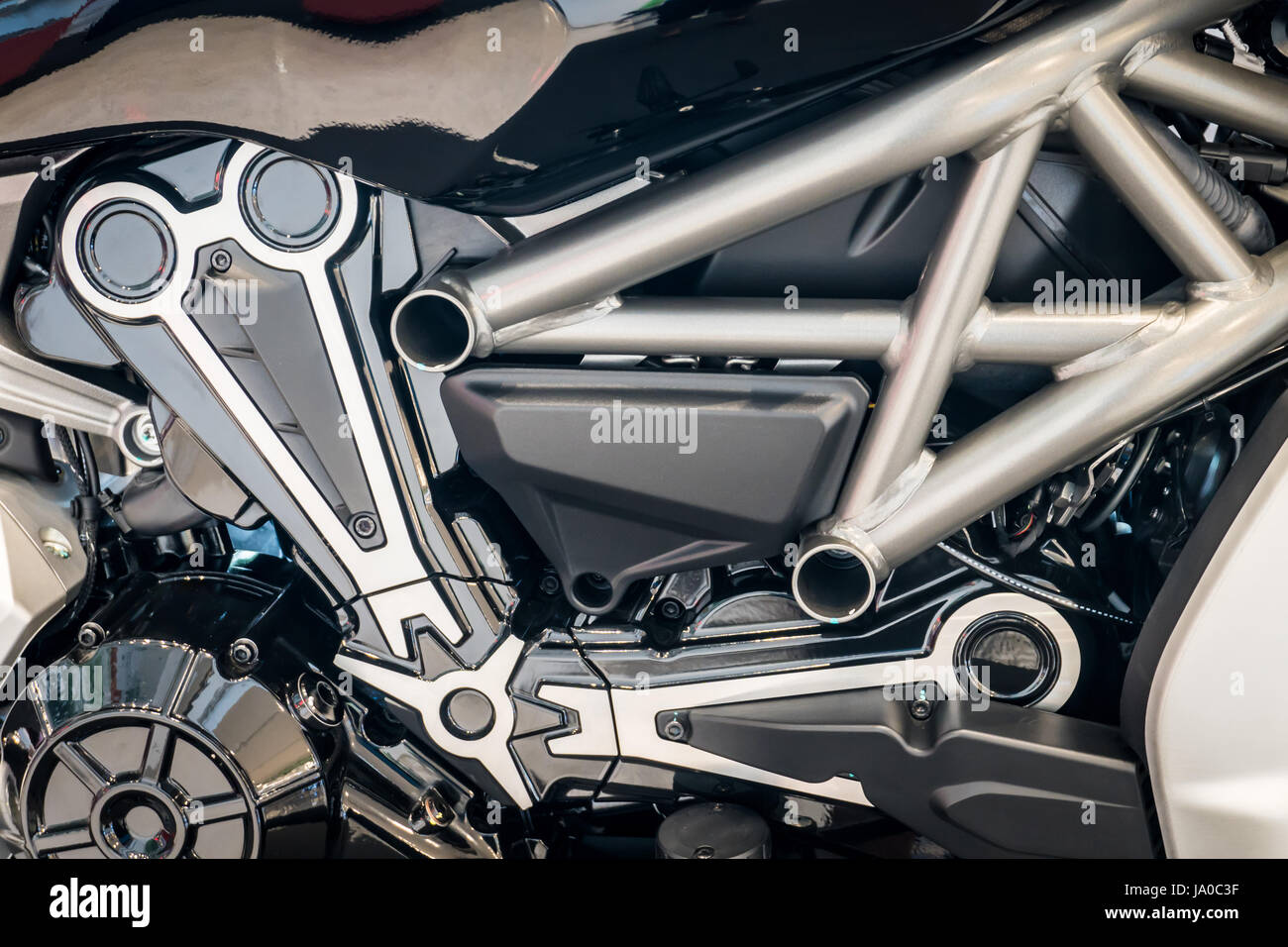 Detail of modern motorcycle engine. Motobike Stock Photo - Alamy