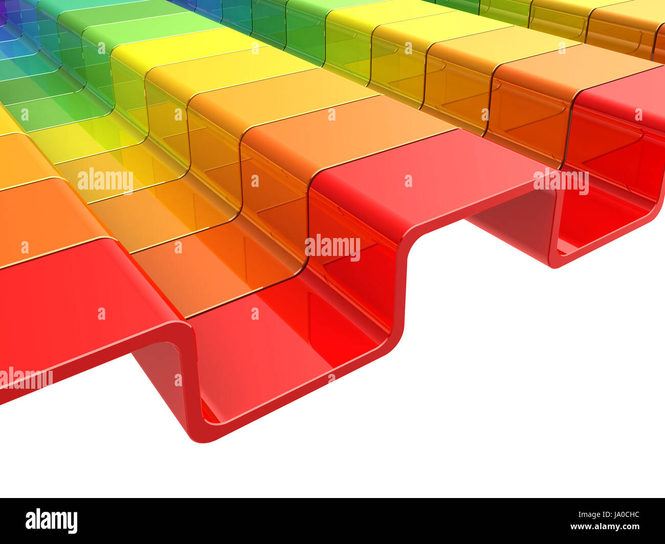 Colorful rainbow. 3d render on white background Stock Photo - Alamy