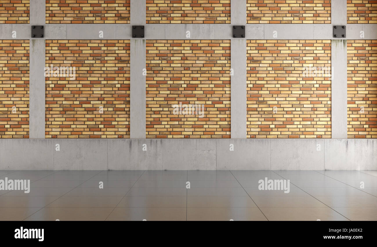 modern, modernity, room, interior, concrete, wall, horizontal, pillar ...