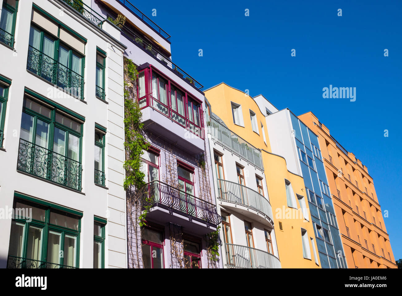 colorful townhouses in berlin Stock Photo - Alamy