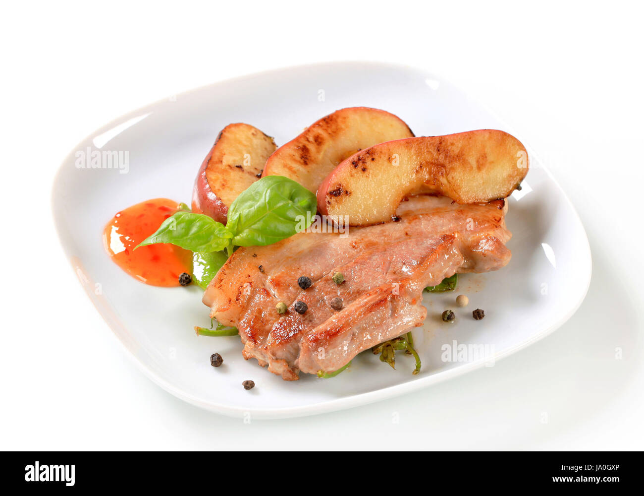 food, aliment, square, plate, dish, meal, basil, lunch, seared ...