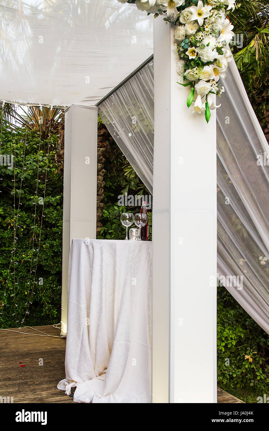 Beautiful photo of the Jewish Hupa , wedding putdoor Stock Photo - Alamy