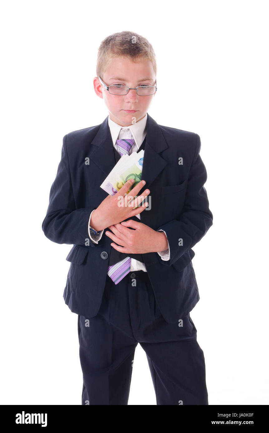 Boy with pocket money in hand Cut Out Stock Images & Pictures - Alamy