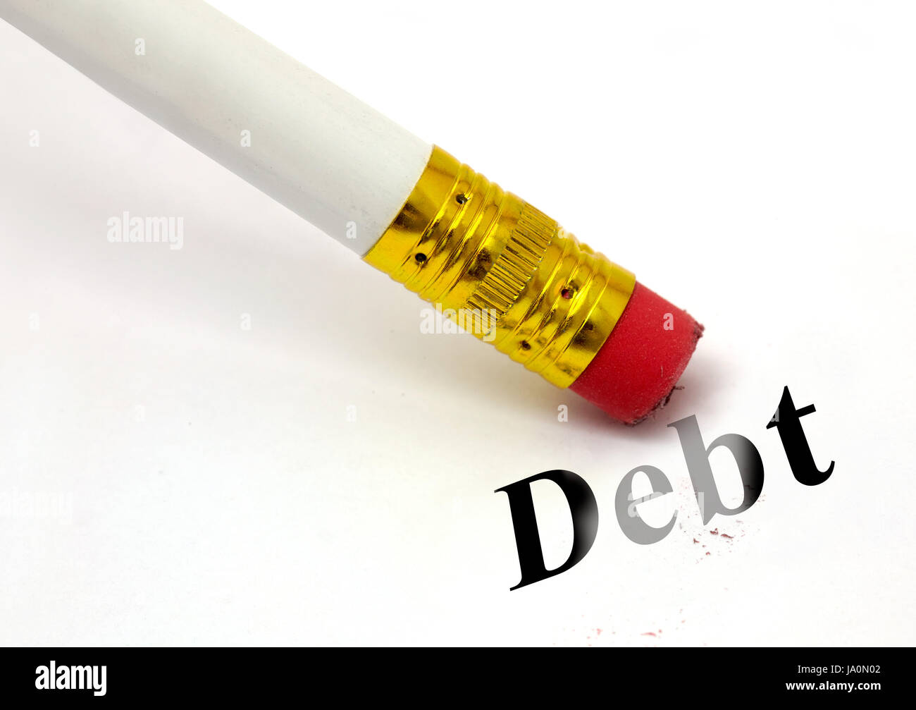 concept of erasing debt, with a white pencil to allow personalised ...