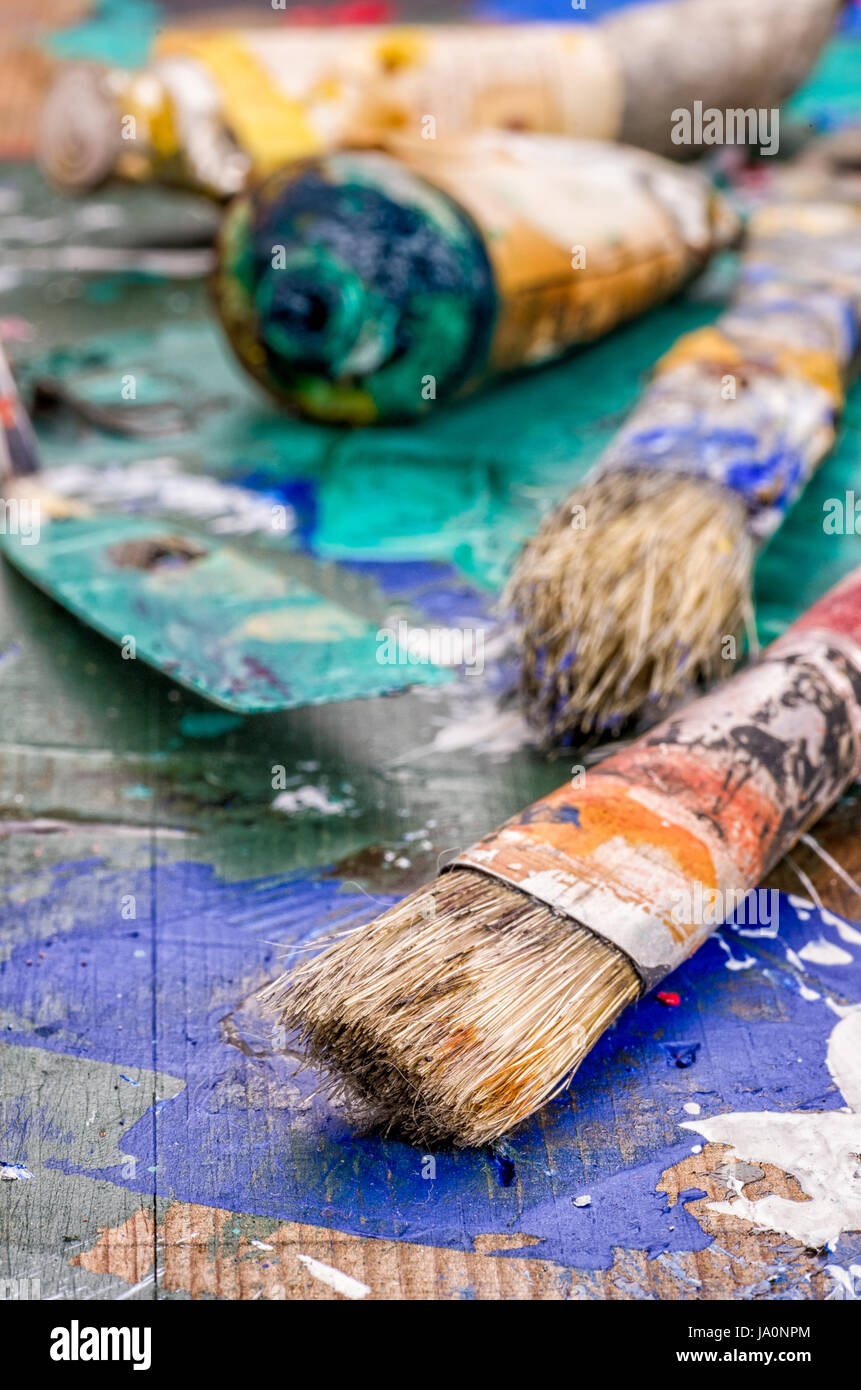 art, painting, paint, colour, creative, spatula, artist, painter ...