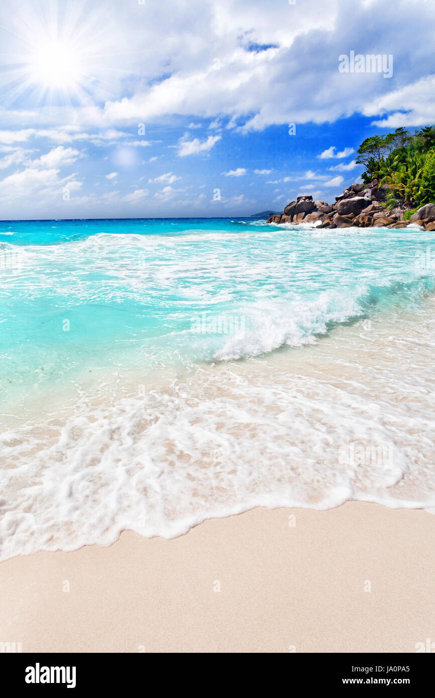 beach, seaside, the beach, seashore, seychelles, salt water, sea, ocean ...