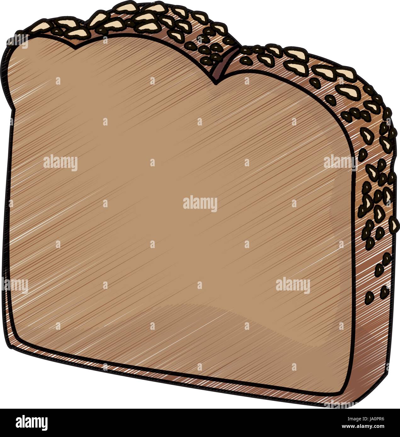 slice loaf of freshly baked bread wheat grains Stock Vector Image & Art ...