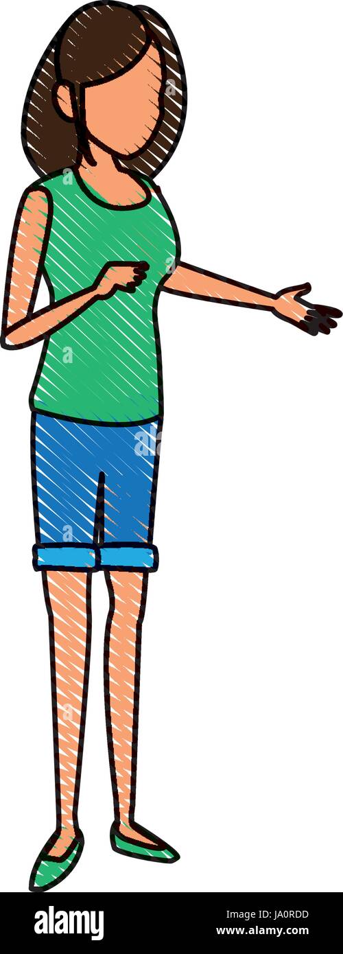 young woman adventure travel summer vacation cartoon style vector ...