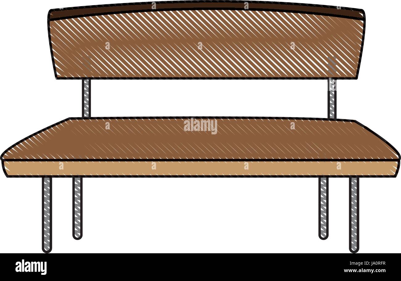 wooden bench park exterior empty Stock Vector Image & Art - Alamy