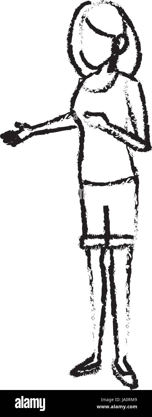 young woman adventure travel summer vacation cartoon style vector ...