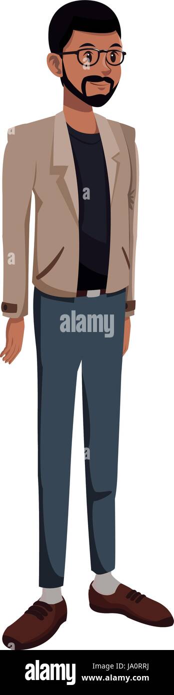 Bearded young man in casual Stock Vector Images - Alamy
