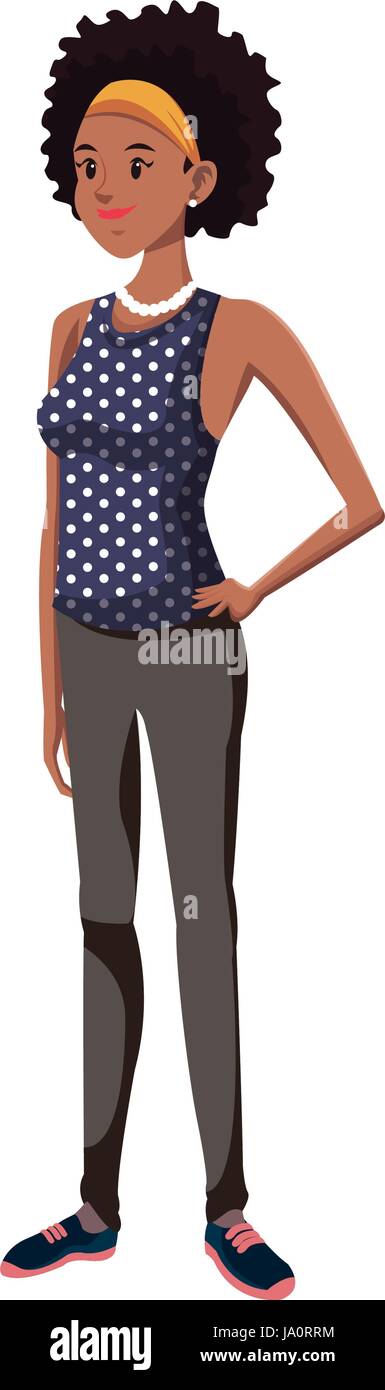 woman cartoon character young girl casual vector illustration Stock ...