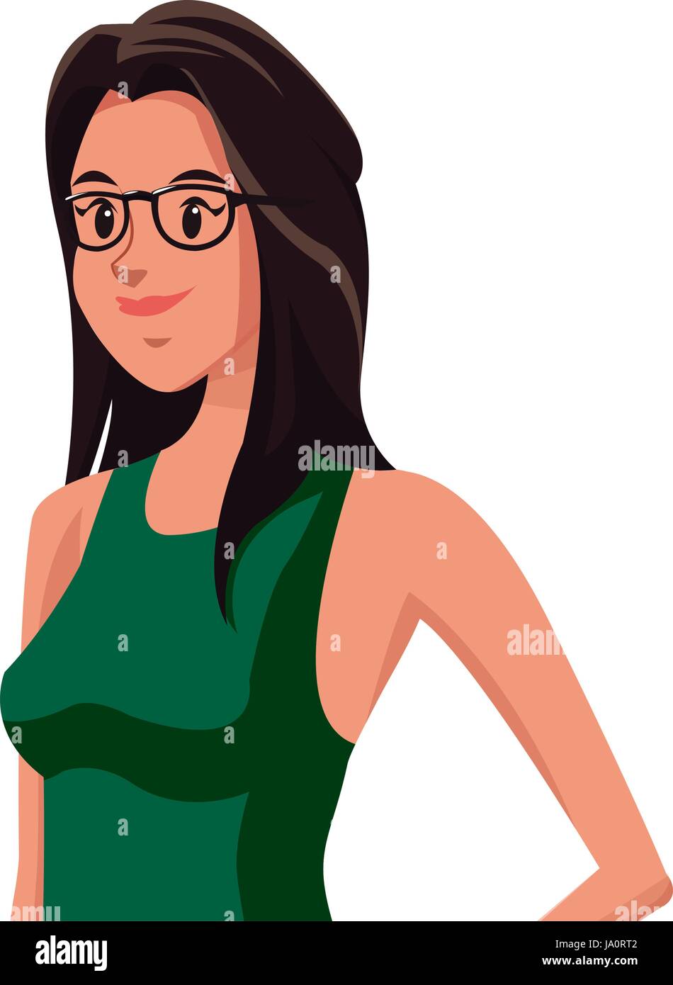 young woman avatar character drawn style image Stock Vector Image & Art ...